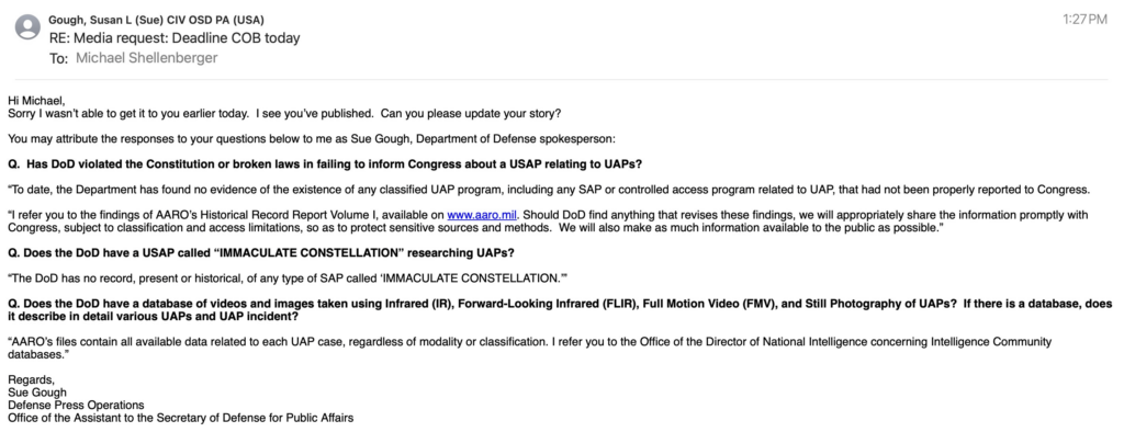 Pentagon Unveils Insights on the IMMACULATE CONSTELLATION Program: What ...